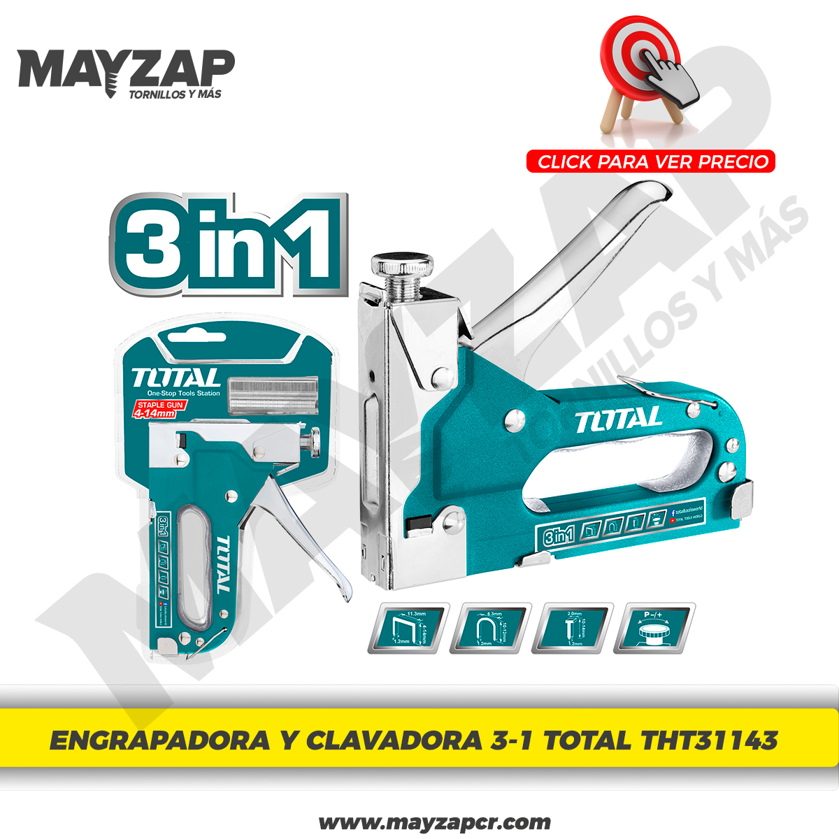 Engrapadora Y Clavadora Manual Total THT31143 - Mayzap Tornillos y ...